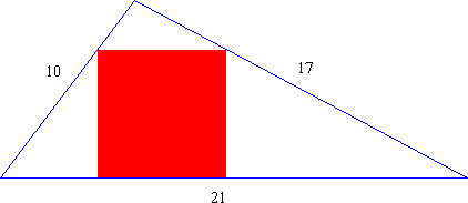 Square inscribed in a triangle | Mathematical Institute